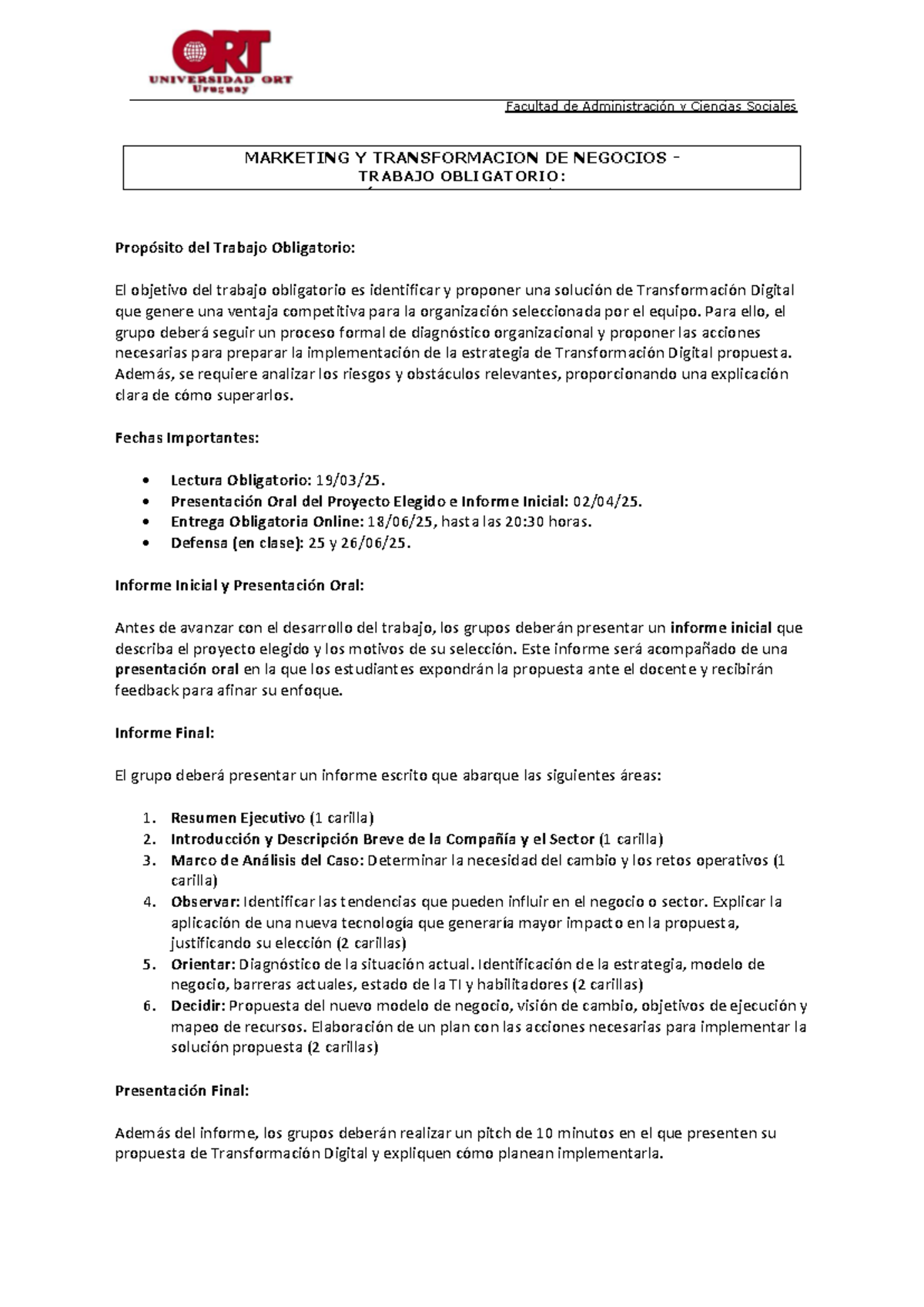 Facultad de Administración y Ciencias Sociales: Trabajo Grupal de ...