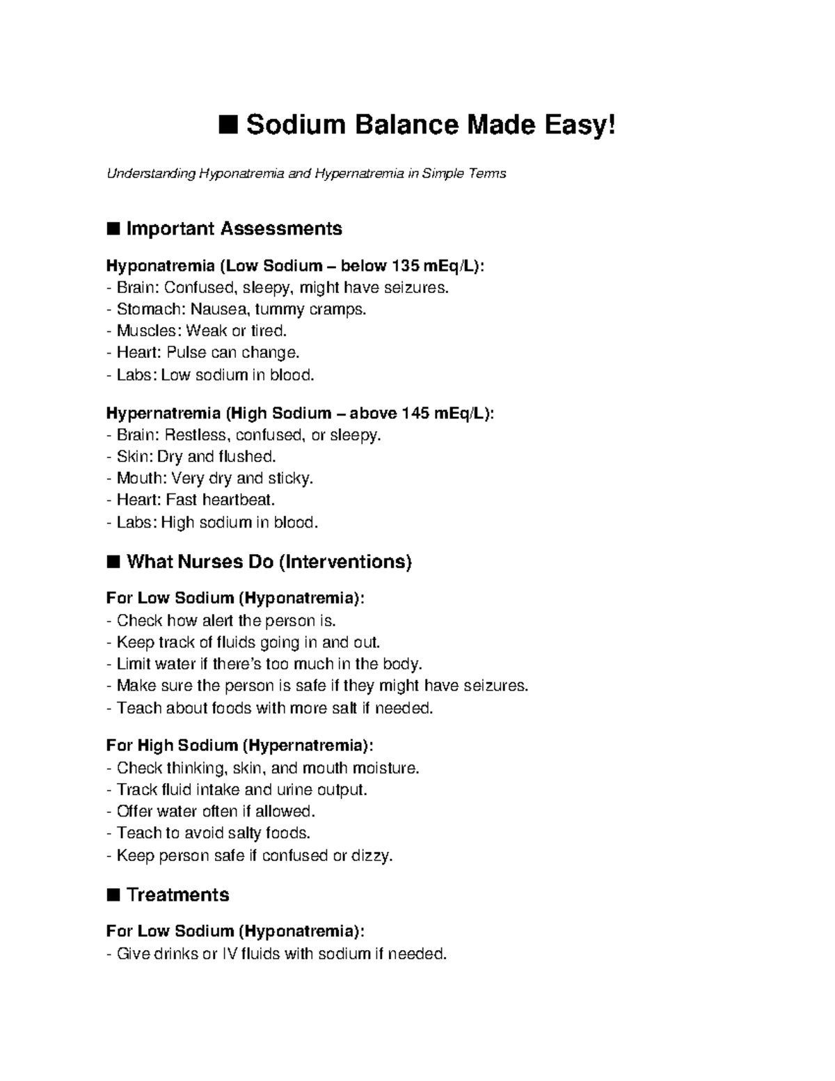 Sodium Balance Simplified: Understanding Hyponatremia & Hypernatremia ...