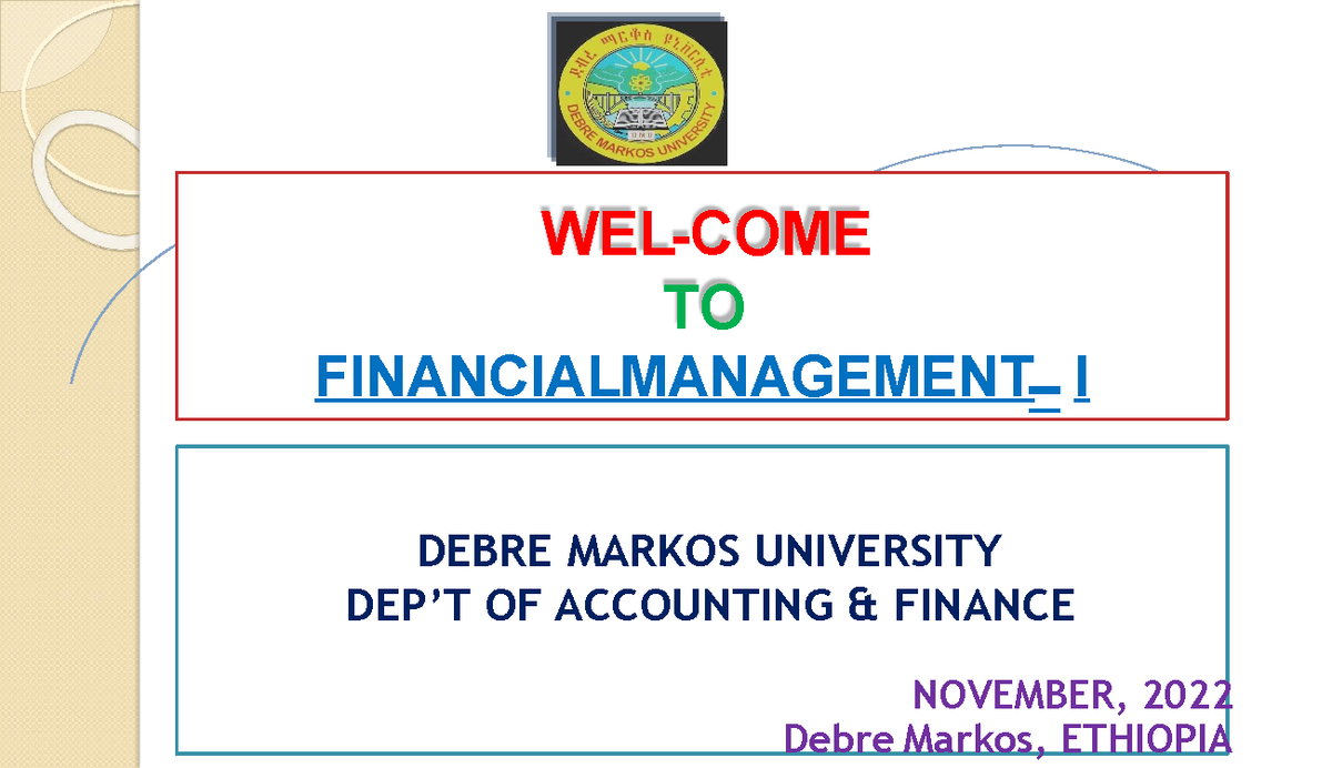 FMI 2022: Overview of Financial Management - Chapter 1 Notes - Studocu