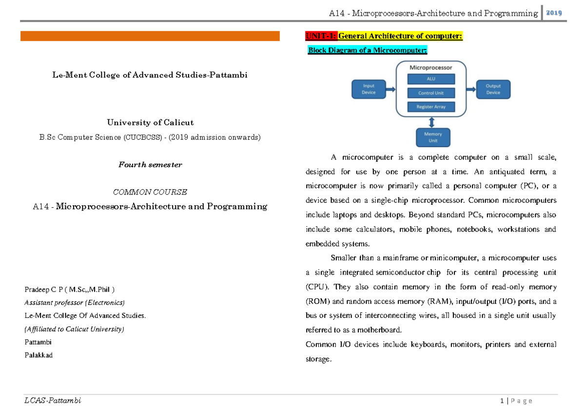 A14-Microprocessors-Architecture and Programming - Le-Ment College of Advanced Studies-Pattambi ...