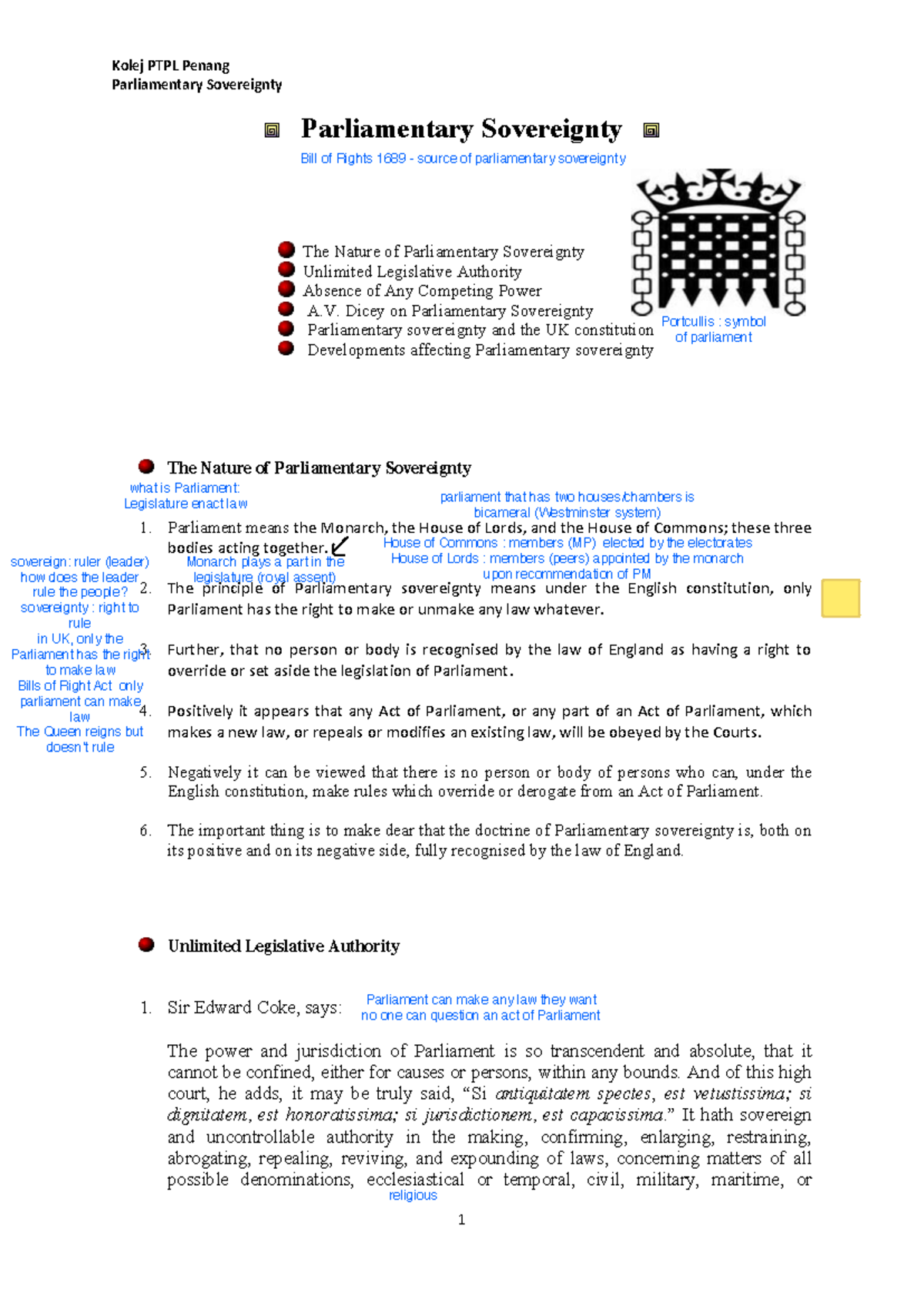 Parliamentary Sovereignty: An In-depth Analysis of UK Constitutional ...