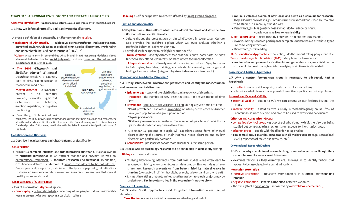 AB Psych Prelim Reviewer: Key Concepts in Abnormal Psychology - Studocu