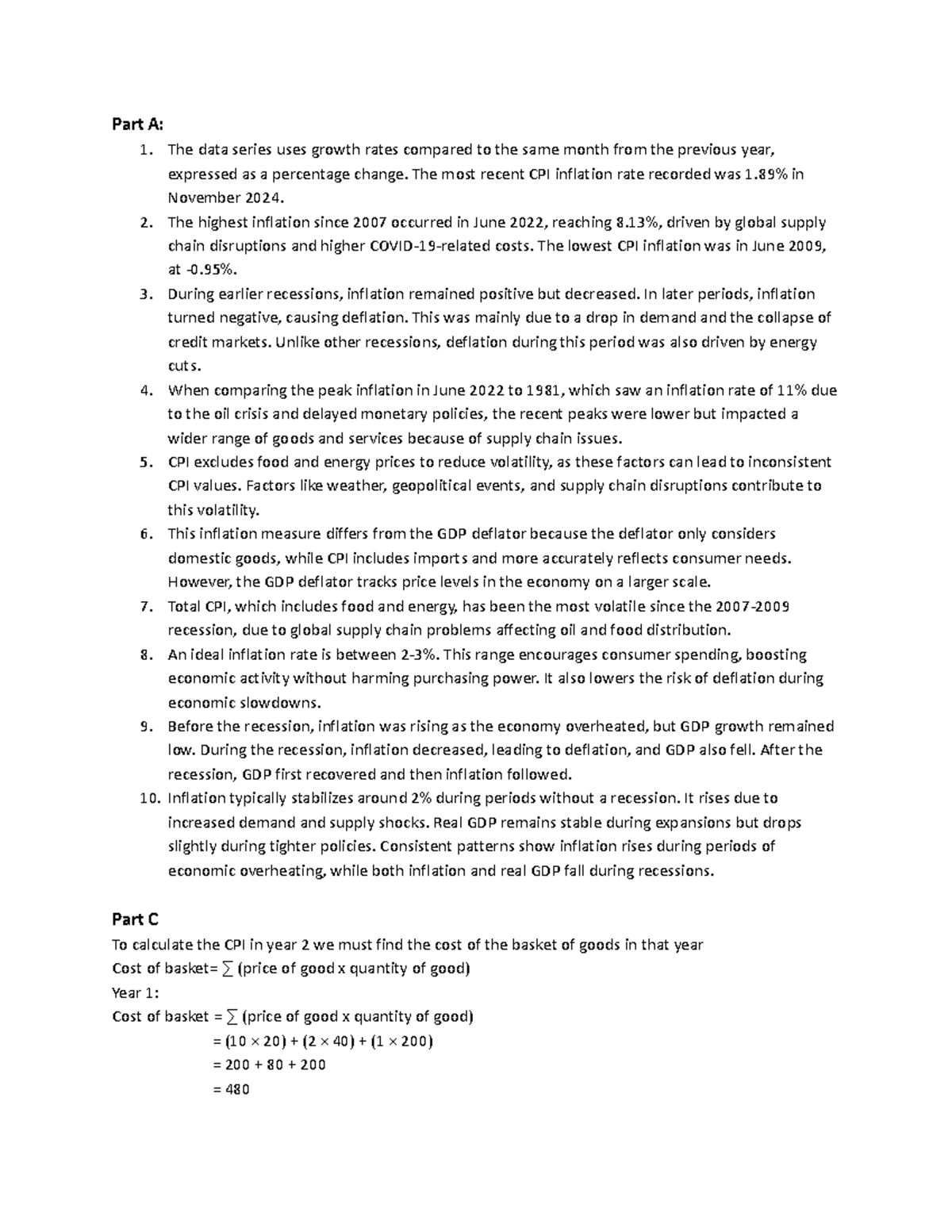 ECO102 Homework 3: Analyzing CPI and Inflation Trends - Studocu