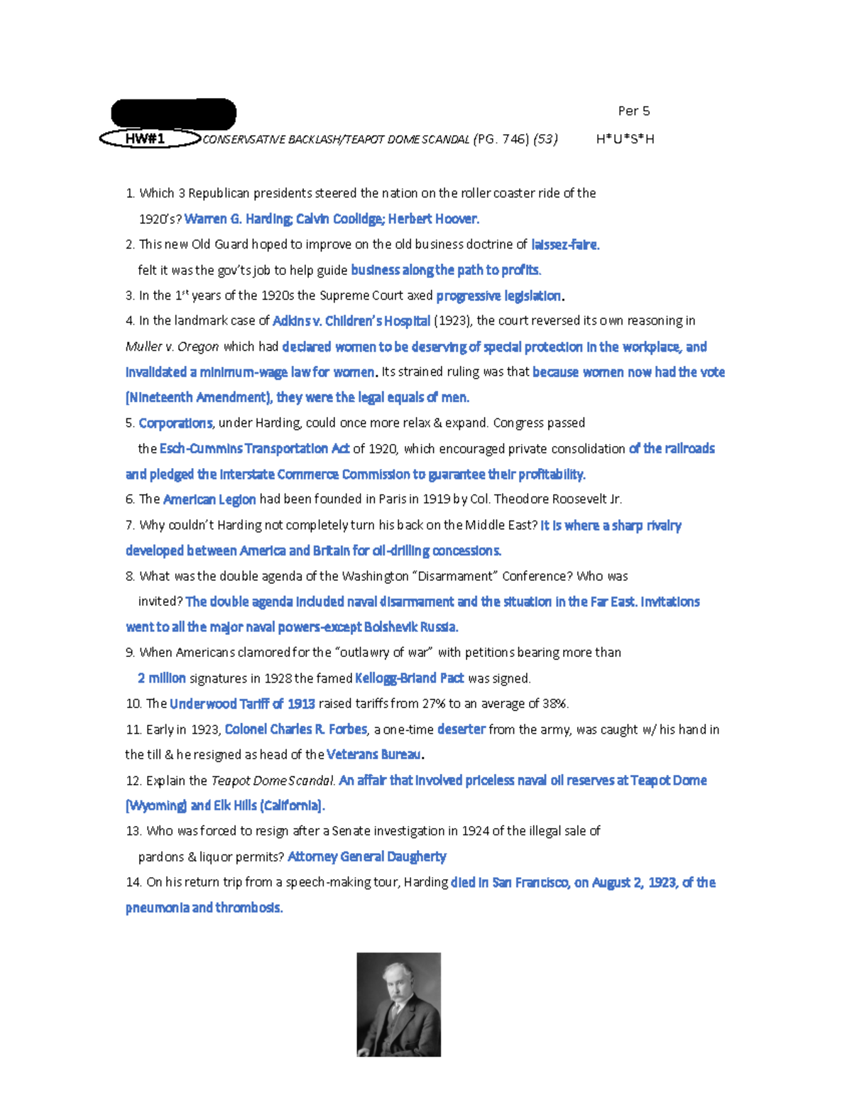 HUSH - HW#1 (CH 32 Synopsis I) - Name Jason Lazo Per 5 HW# 1 ...