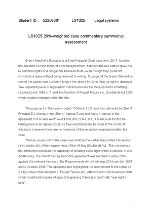 Legal System Revision - summary of notes - Scottish Civil Court ...