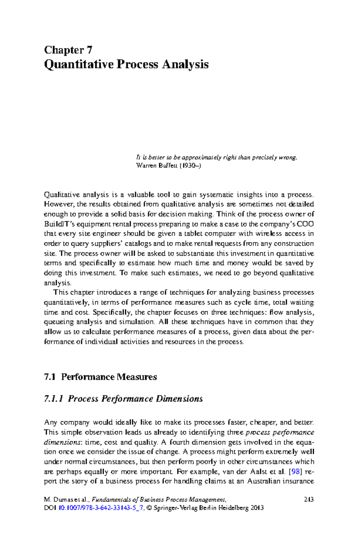 Chapter 7: Quantitative Process Analysis Techniques in BPM - Studocu
