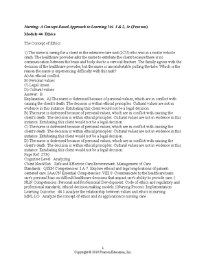 Module 42 test bank - Nursing: A Concept-Based Approach to Learning Vol ...