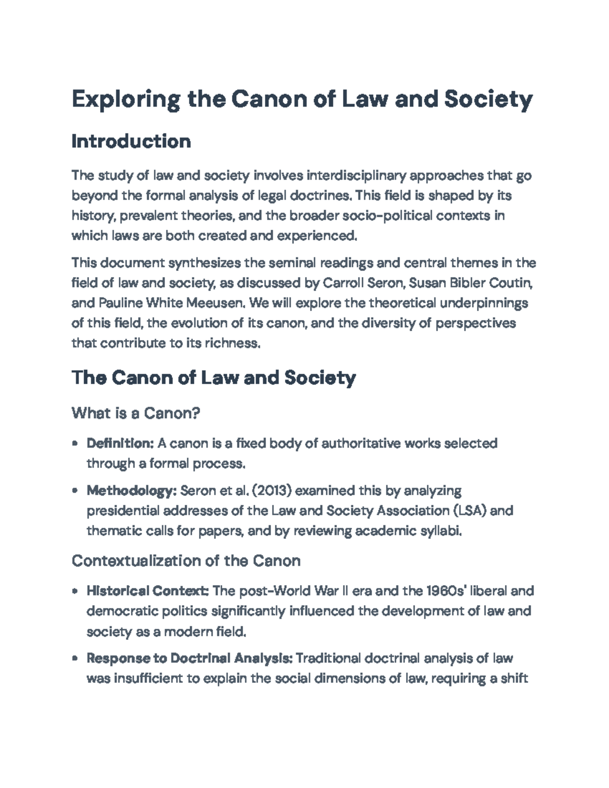 Exploring the Canon of Law and Society: A Comprehensive Overview ...