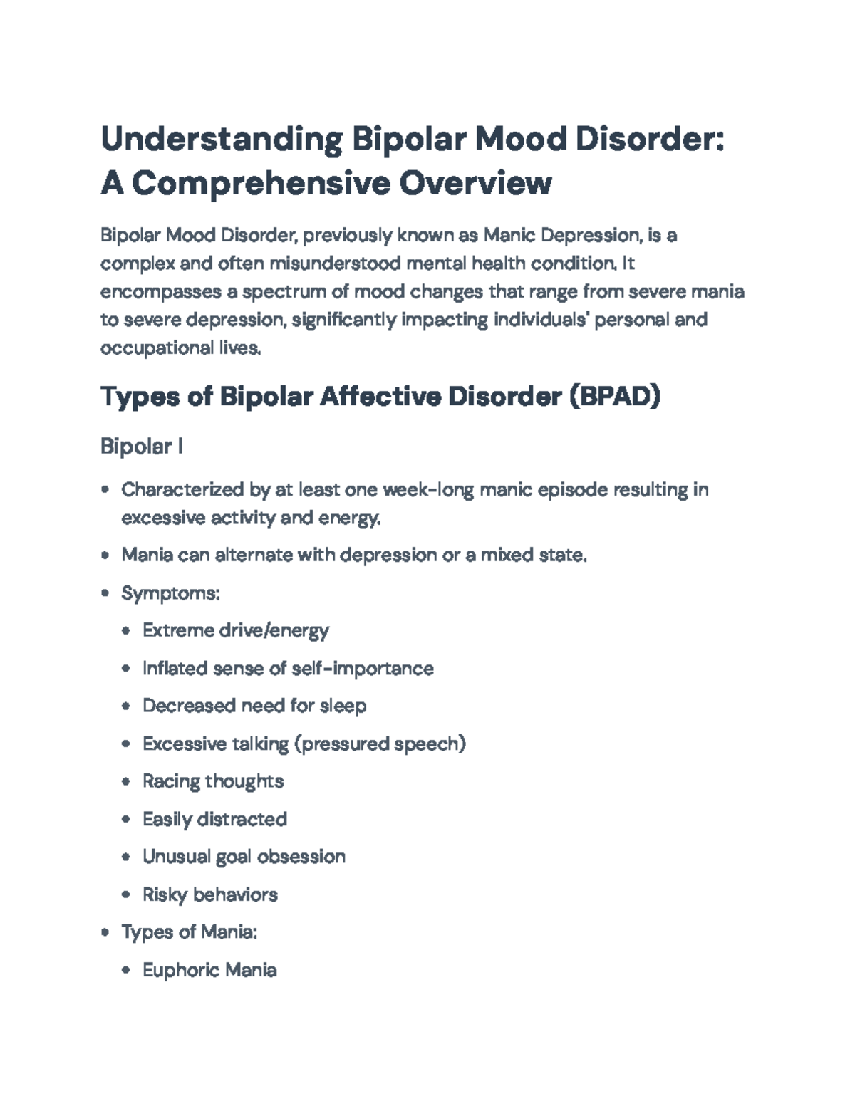 Understanding Bipolar Mood Disorder - A Comprehensive Analysis (BPAD ...