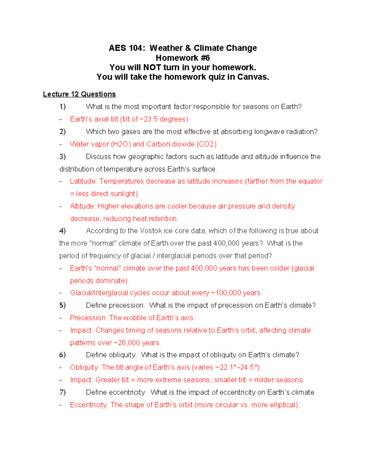 AES 104: Weather & Climate Change Homework Quiz Review - Studocu