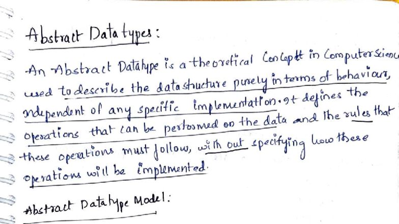 DS-Unit 1: Abstract Data Types and Linear Data Structures Notes - Studocu