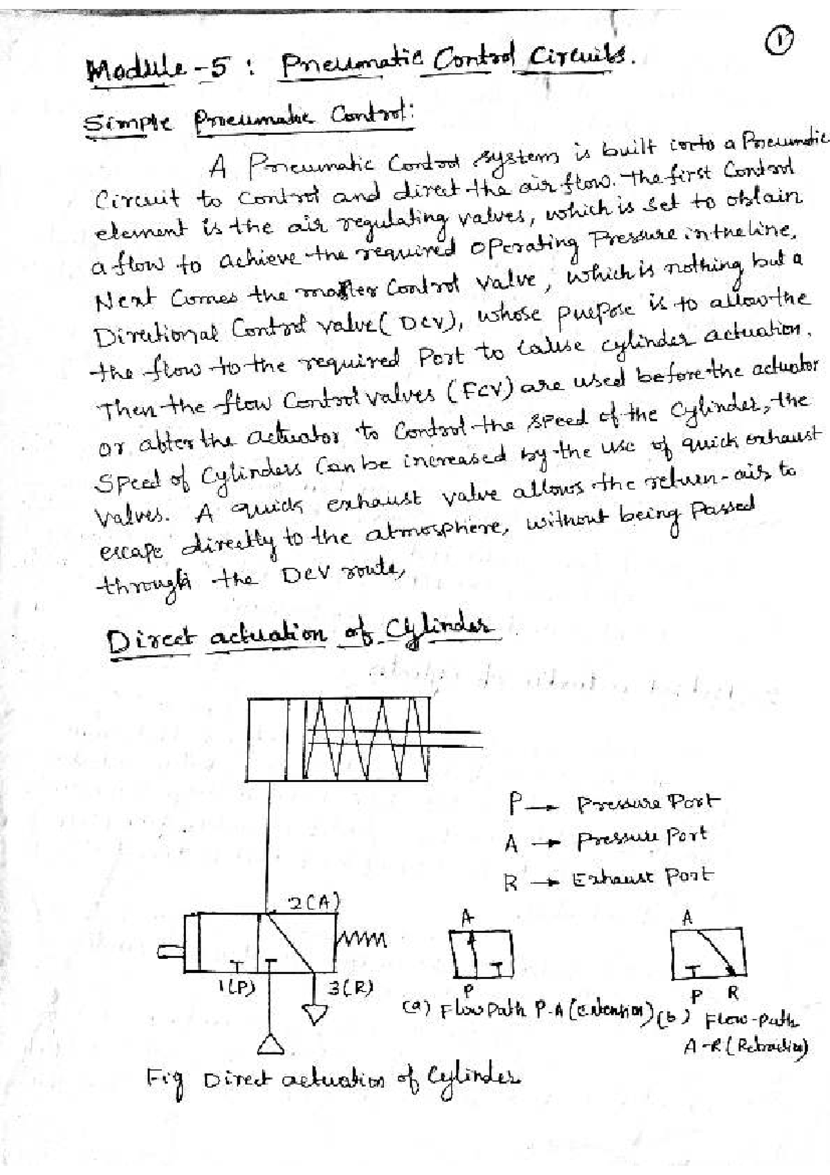 FPE Module 5: Pneumatic Control Circuits and Actuation Techniques - Studocu
