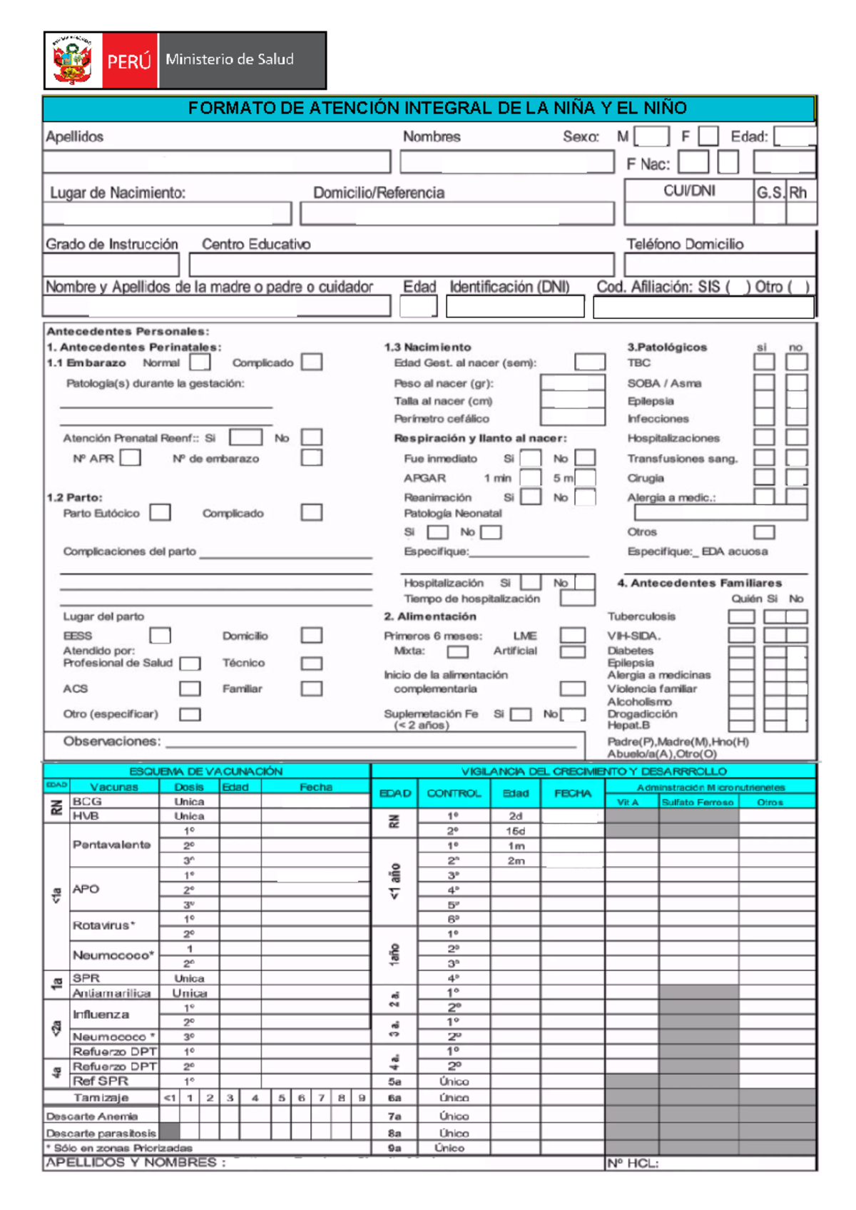 Formato de Atención Integral: Guía para Niñas y Niños - Studocu