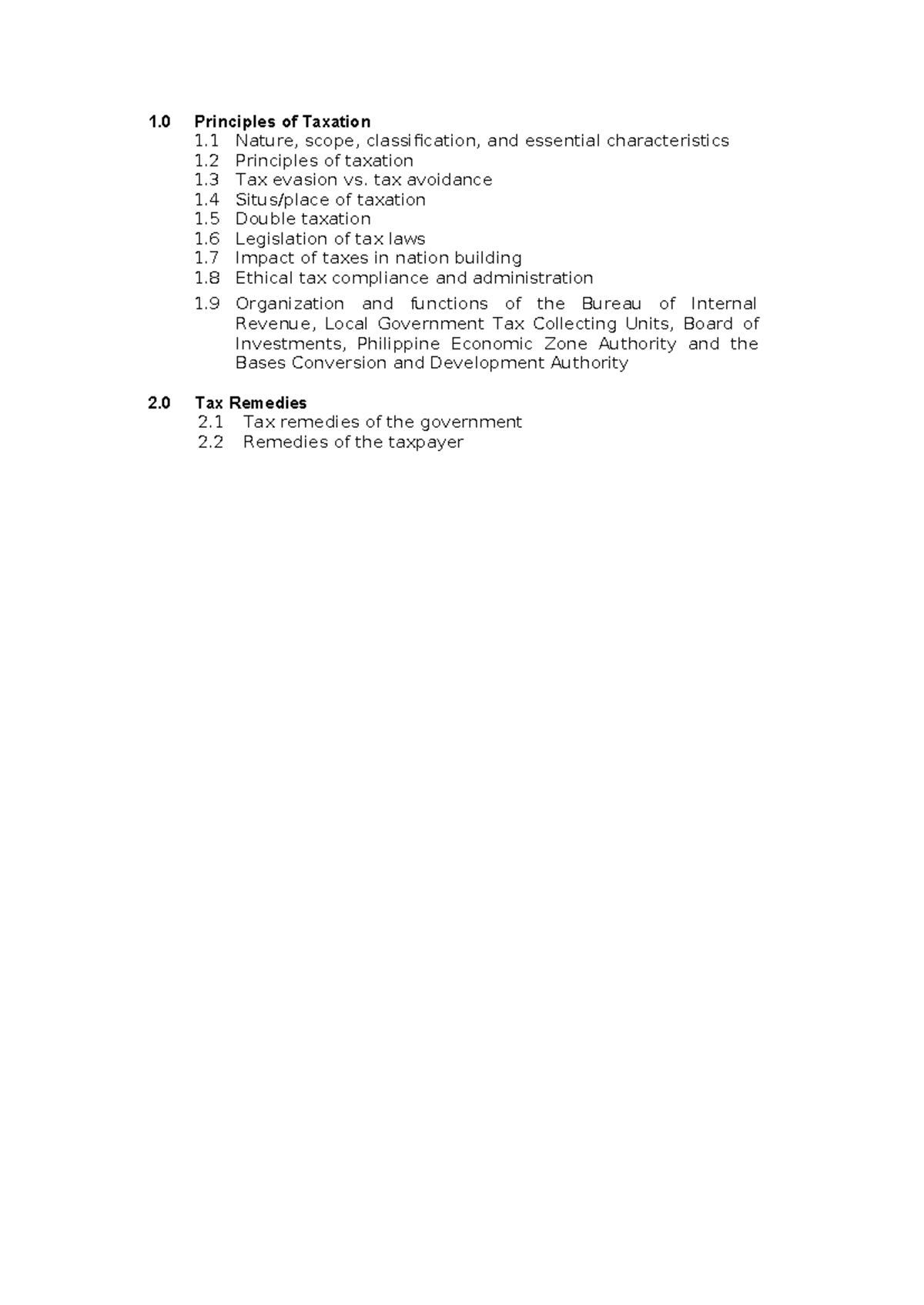 Principles of Taxation, tax remedies - 1 Principles of Taxation 1 ...
