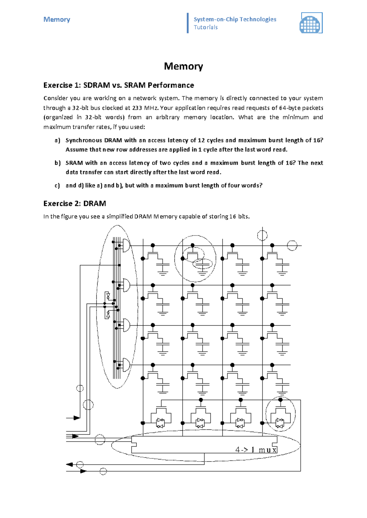 Memory Technologies Tutorials: SDRAM vs. SRAM Performance Analysis ...