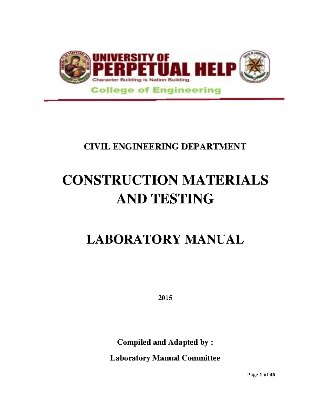 CIVIL 101: Construction Materials Lab Manual - Overview and Experiments ...
