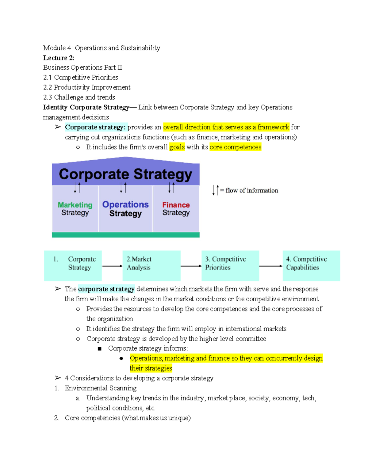 Fall19 UGBA10 Operations&sustainabilitiylecutre 2notes - Module 4 ...