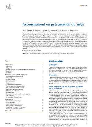 Présentation du Siège - Résumé des Mécanismes Obstétricaux et Dystocies ...