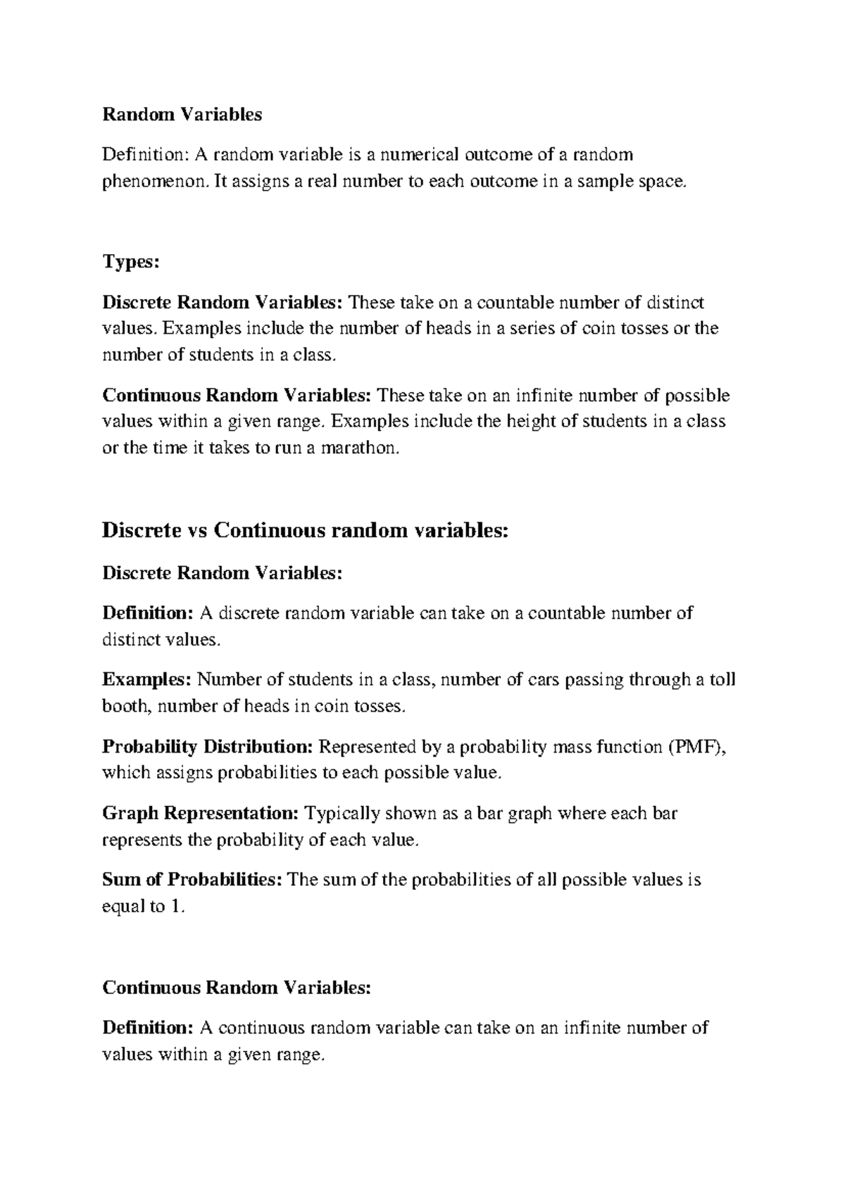 Random Variables Overview: Discrete vs Continuous (INB ...