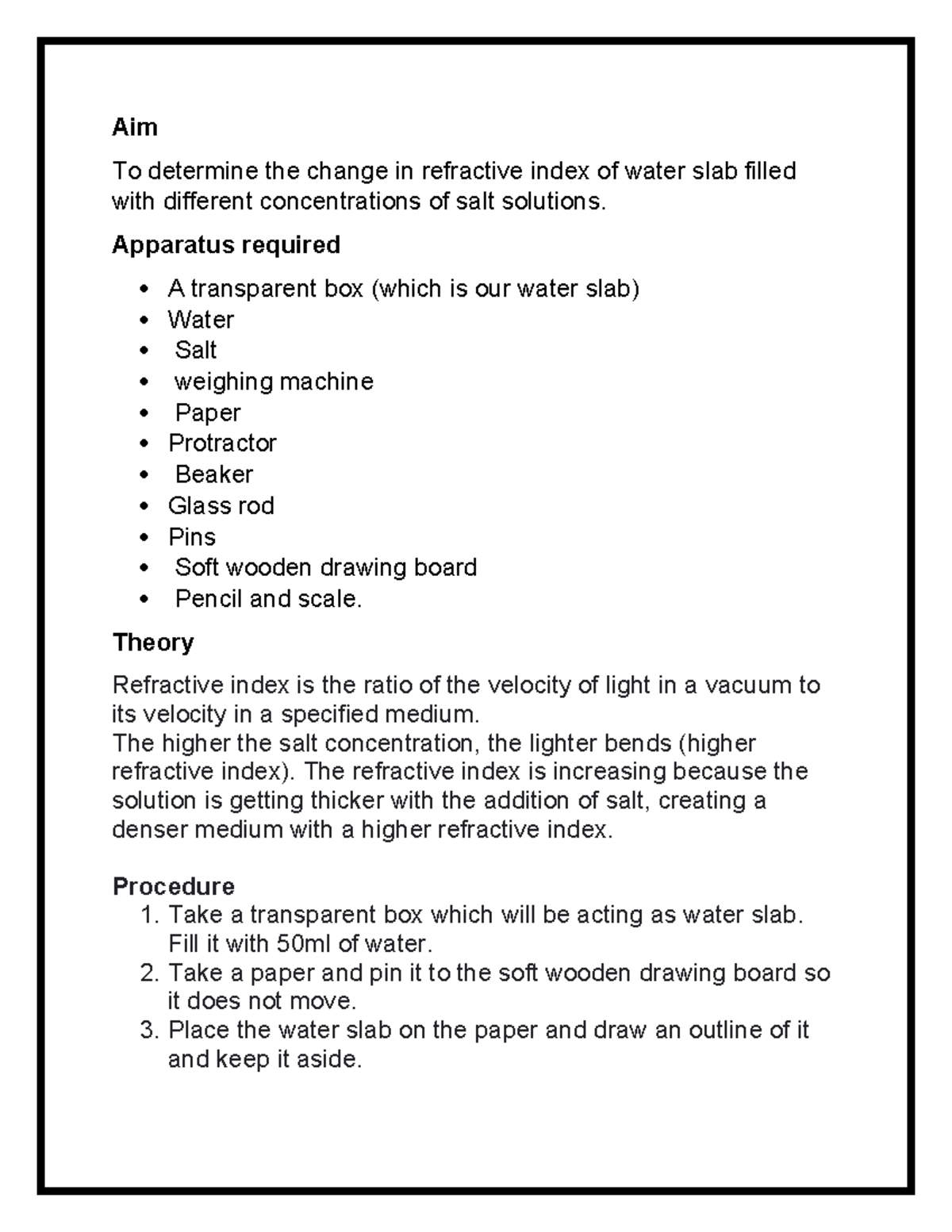 Physics investigatory project final - Aim To determine the change in ...