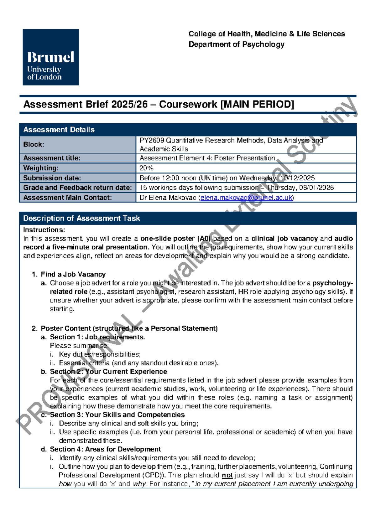 PY2609 - Assessment Brief: Poster Presentation Guidelines for 2025-26 ...