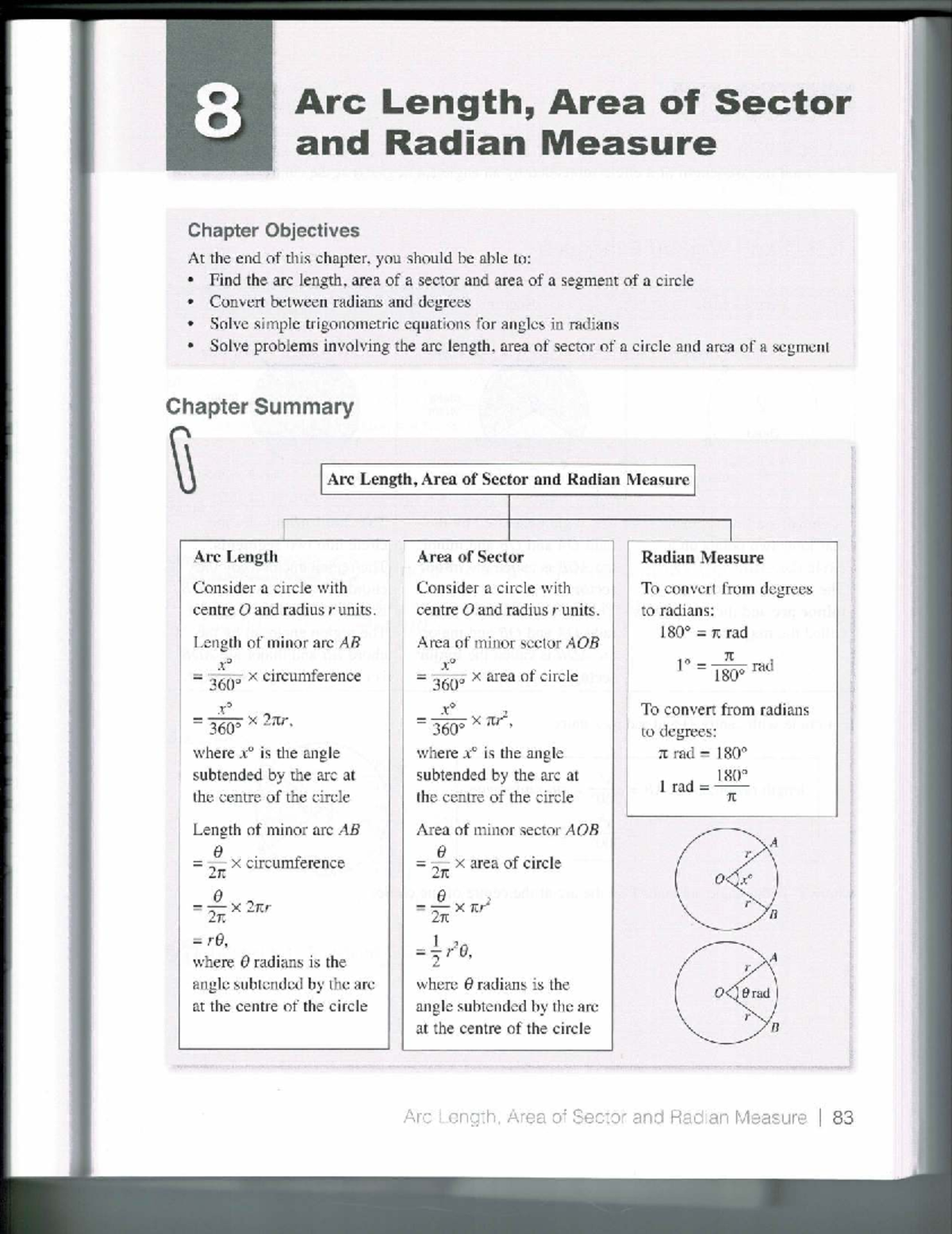 Chap 8 - Arc Length, Area of Sector & Radian Measure Notes - Studocu