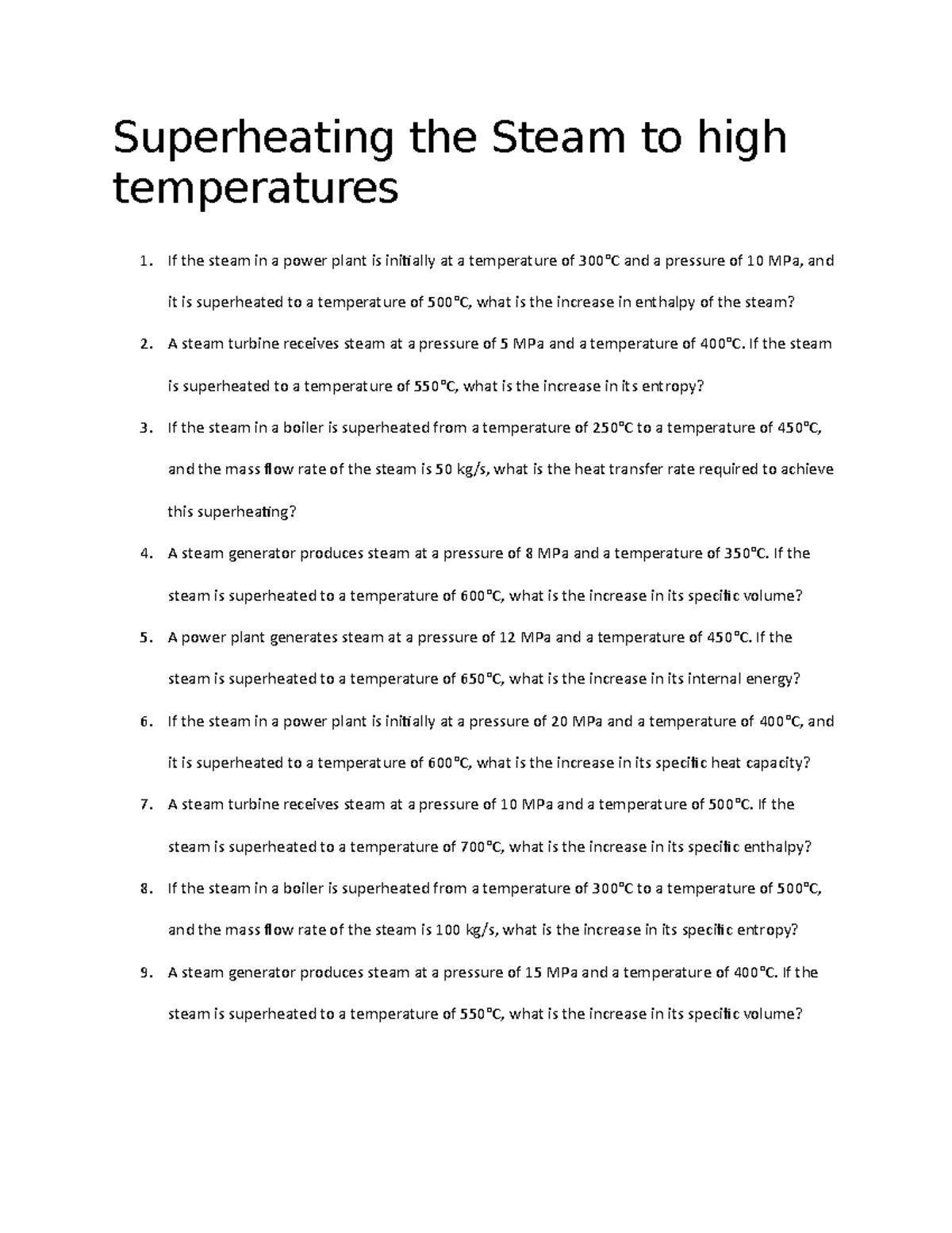 Superheating the Steam to high temperatures - Superheating the Steam to ...