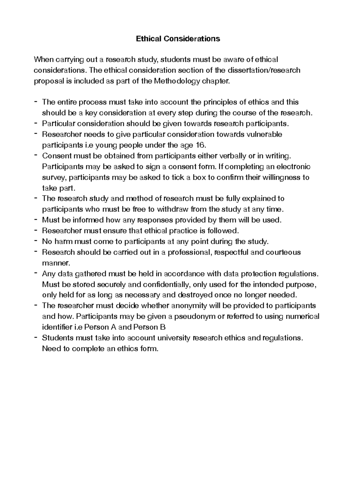 Ethical Considerations in Research Methodology: Key Guidelines - Studocu