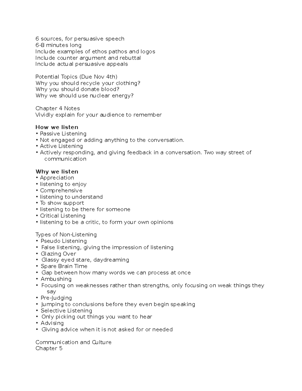 Listening in communication - 6 sources, for persuasive speech 6-8 ...
