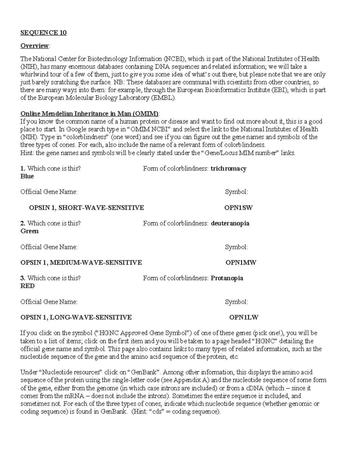 Genetics 101: DNA Decoding Exercise Notes for Temple University - Studocu