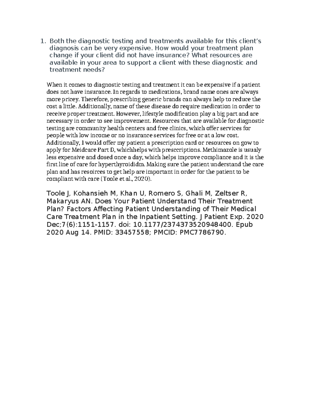 Week 2 Reflection: Diagnostic Testing & Treatment Challenges - Studocu