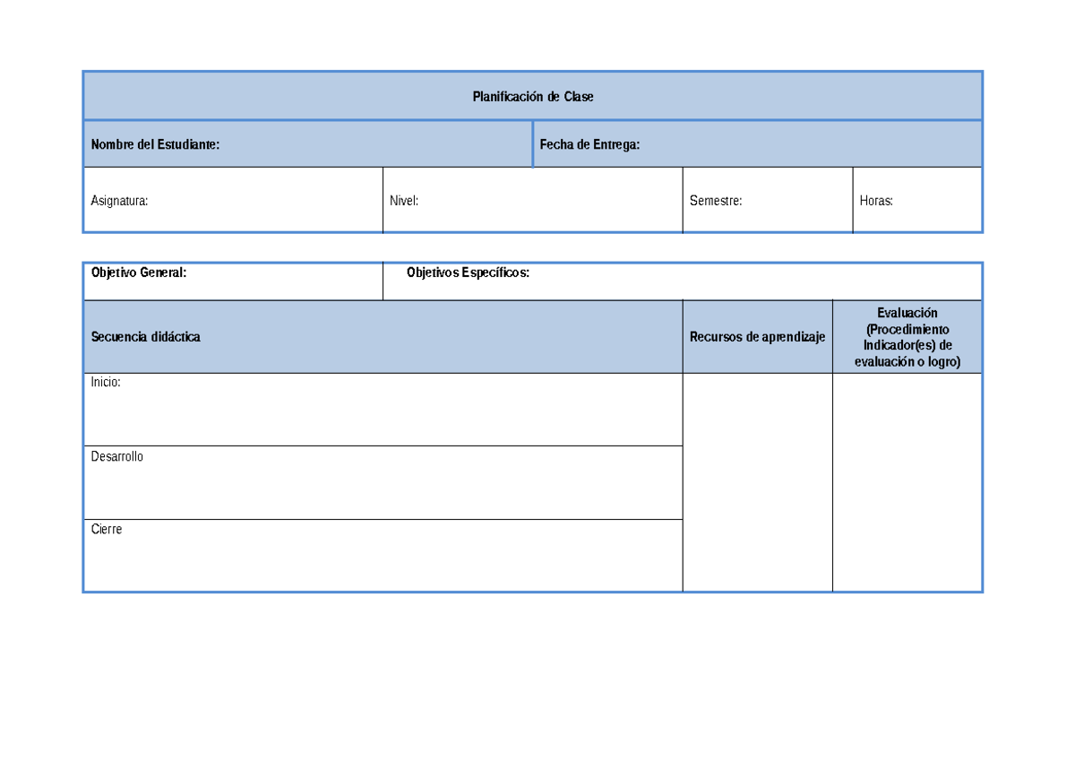Formato Planificaci Ã³n Institucional Clase - Nivelación Matemáticas - Planificación de Clase ...
