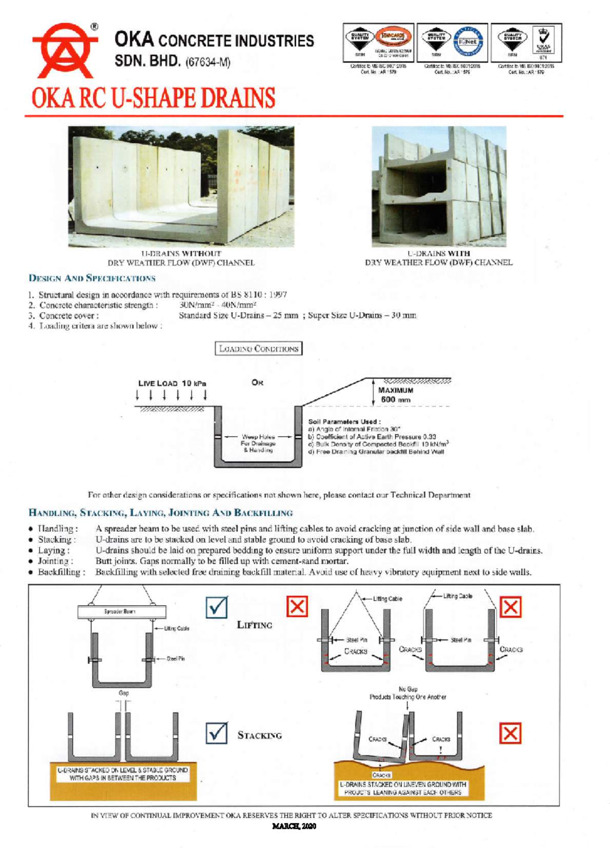 U-Shape Drain Design Specifications and Quality Standards - Mar 2020 ...