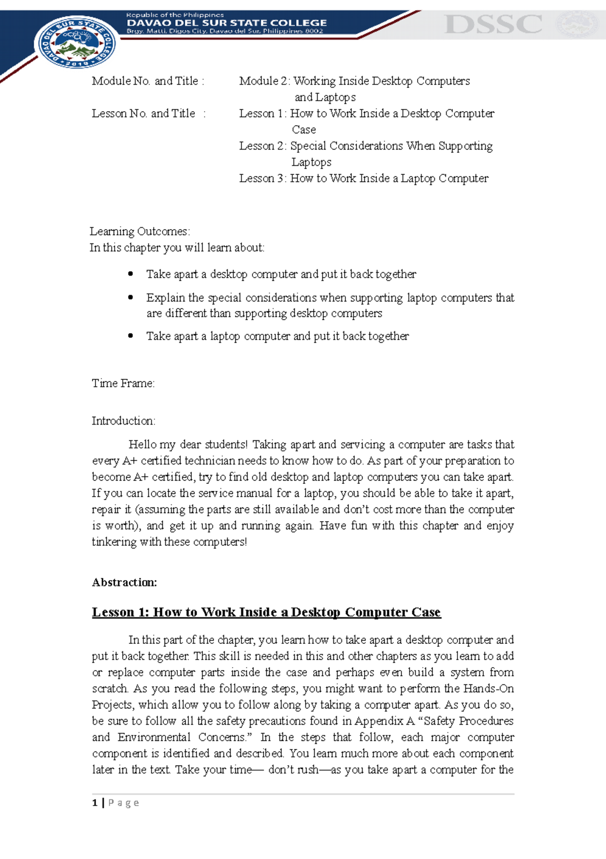 Module 2: Inside Desktop & Laptop Computers – A+ Tech Skills Guide ...