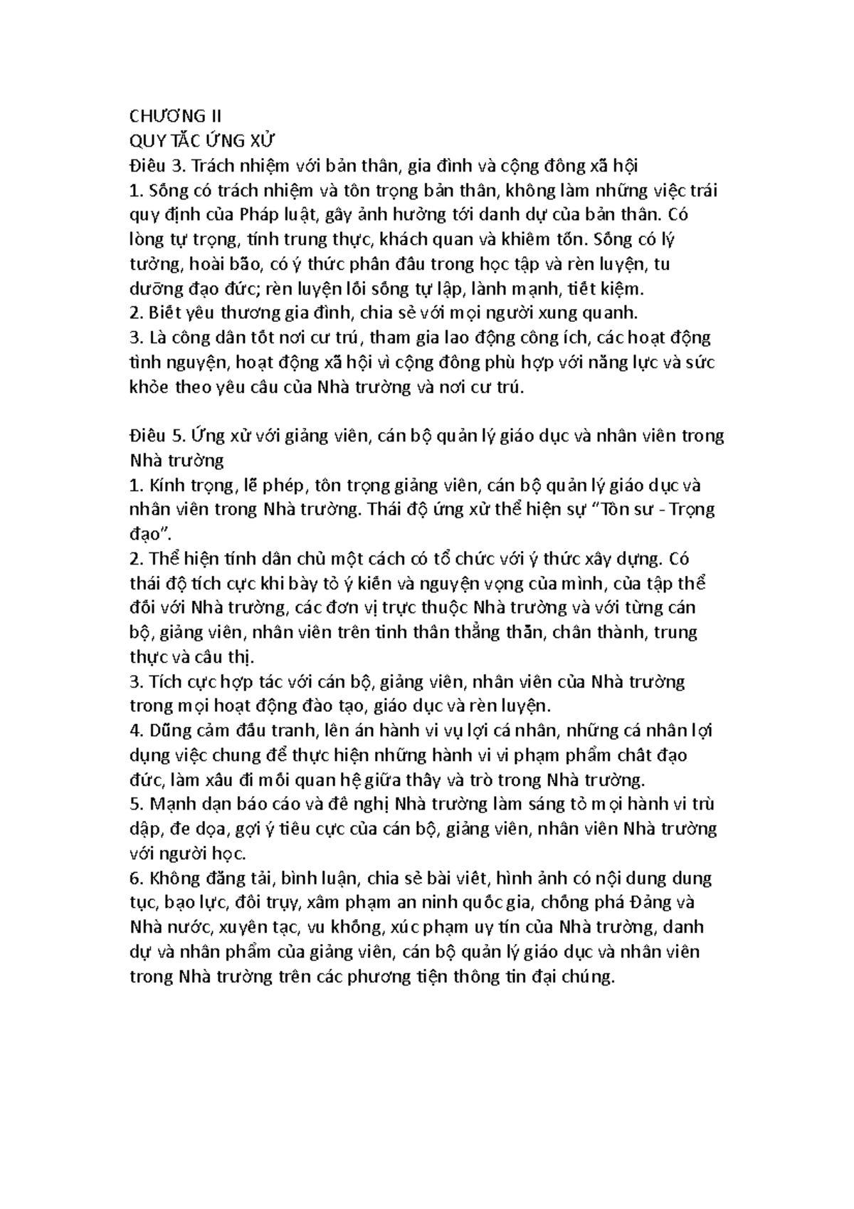 Câu-1 - nth - CH NG IIƯƠ QUY TẮẮC NG XỨỬ Điềều 3. Trách nhi m v i b n ...