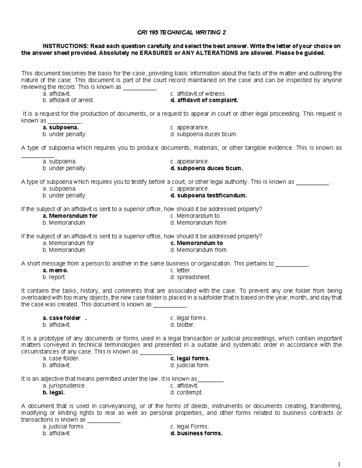 CRI 195 TECHNICAL WRITING 2: Comprehensive Reviewer Notes - Studocu