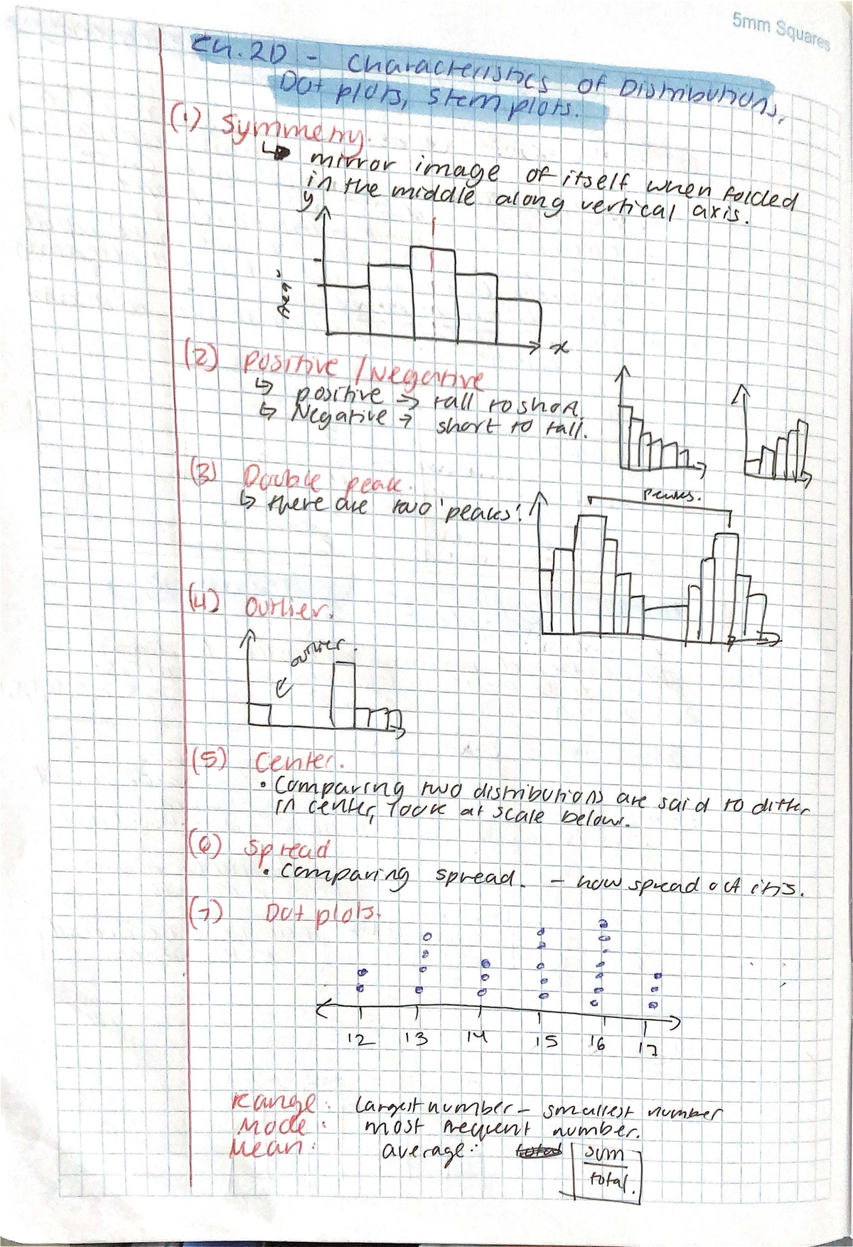Gen Math U1 Ch2c - Notes on Dot Characteristics & Distributions - Studocu