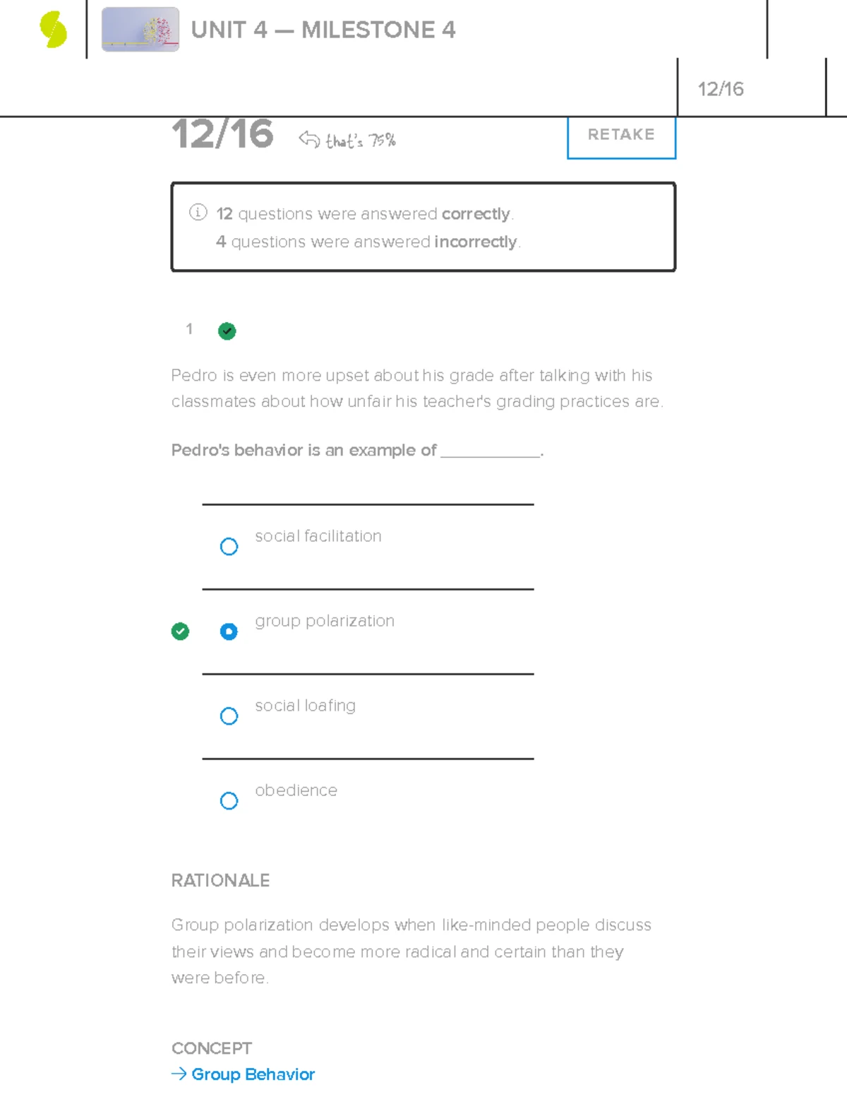 Psychology 101: Unit 4 Milestone 4 Exam Review - Studocu