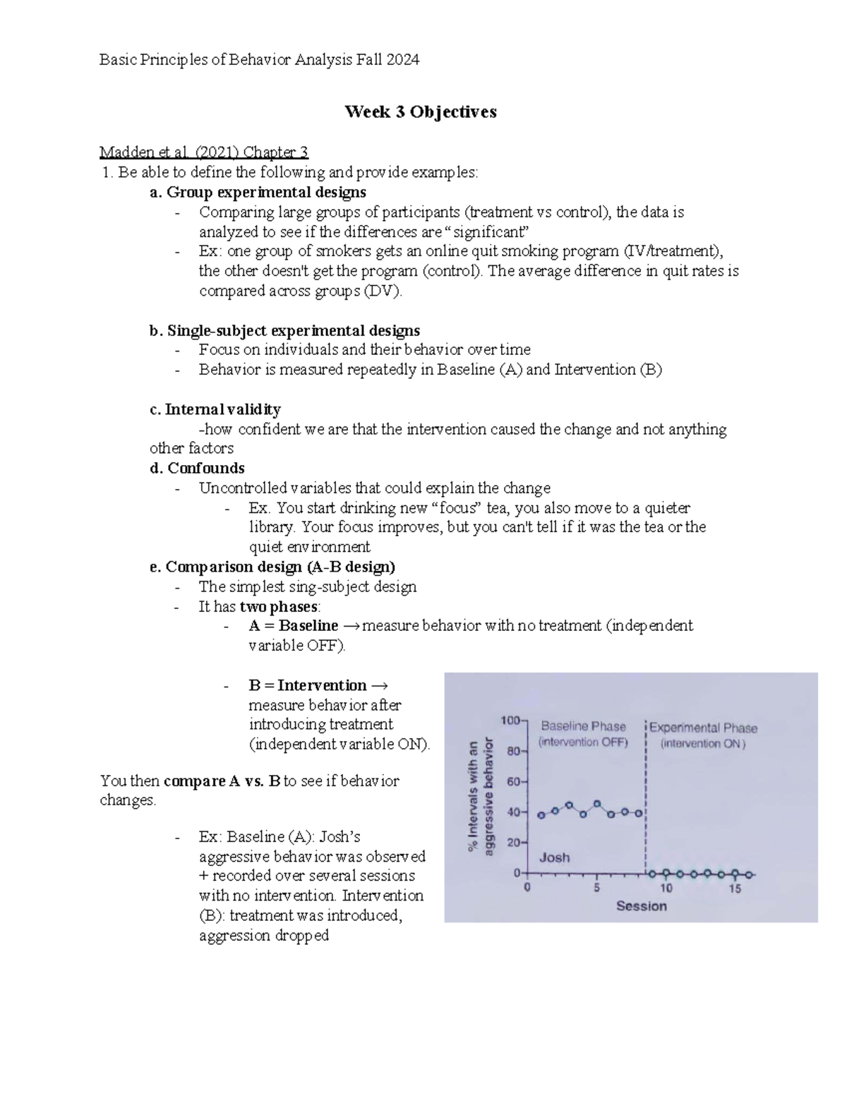Behavior Analysis Basics & Single-Subject Design Concepts F24 - Studocu