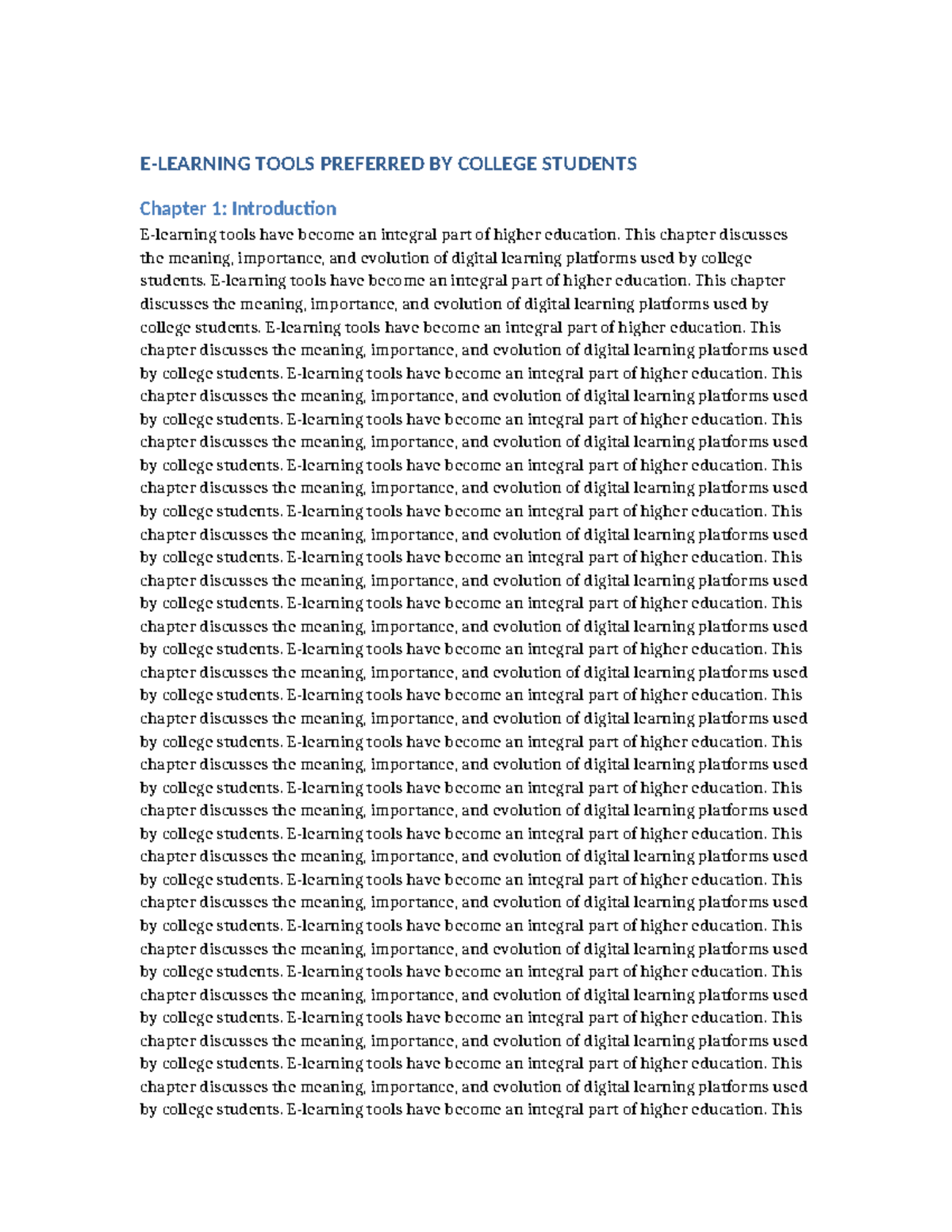 E-Learning Tools for College Students: Chapter 1 Overview - Studocu