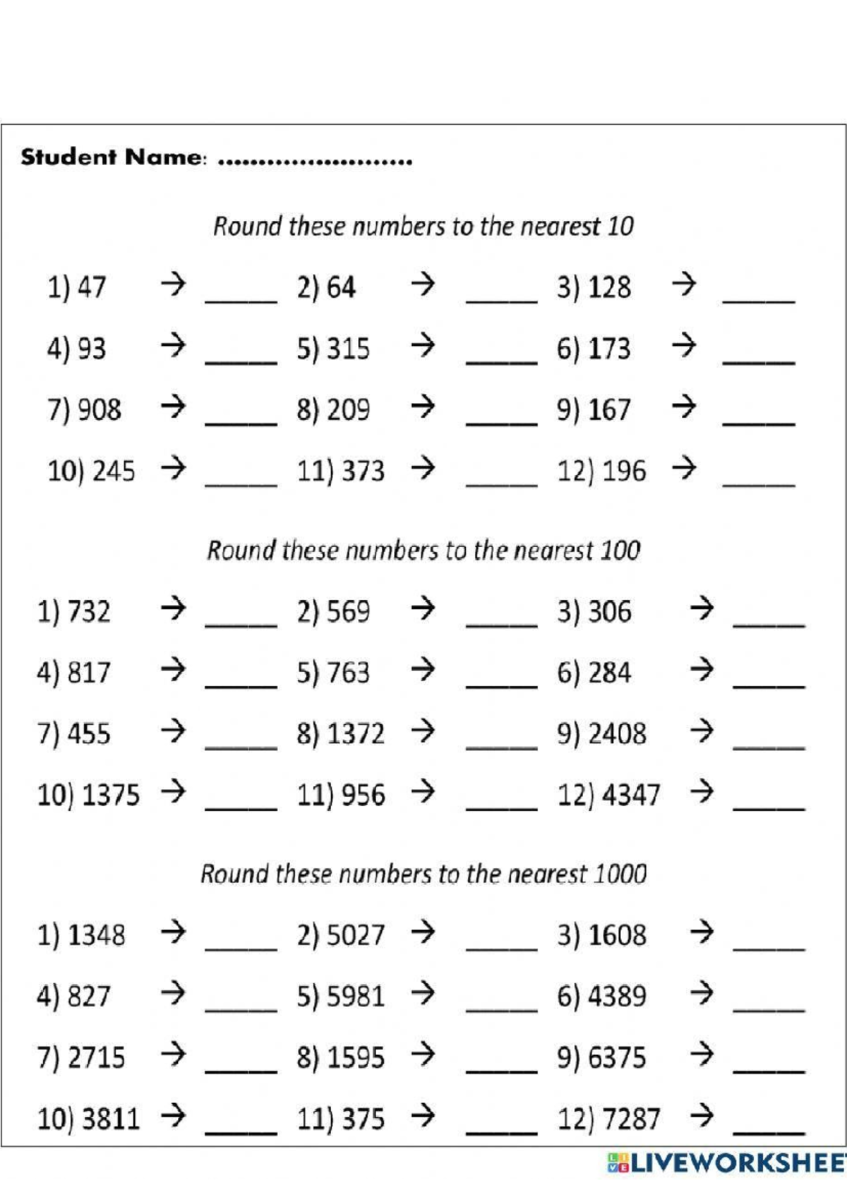 Maths Revision T22: Rounding Numbers & Resource Management Tasks - Studocu