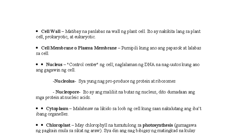 Biology 101: Cell Structure and Function Overview - Studocu