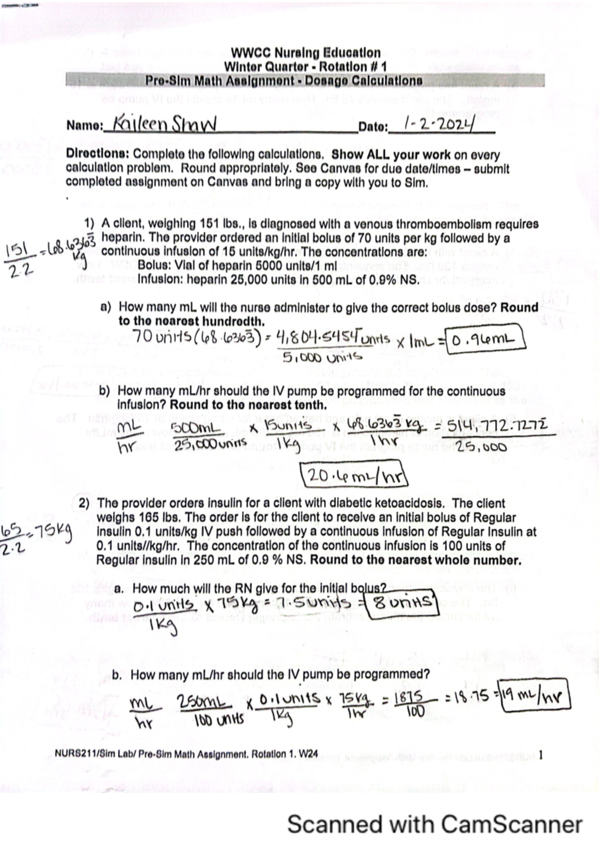 Pre-Simulation Math Concepts Review #1 - Studocu