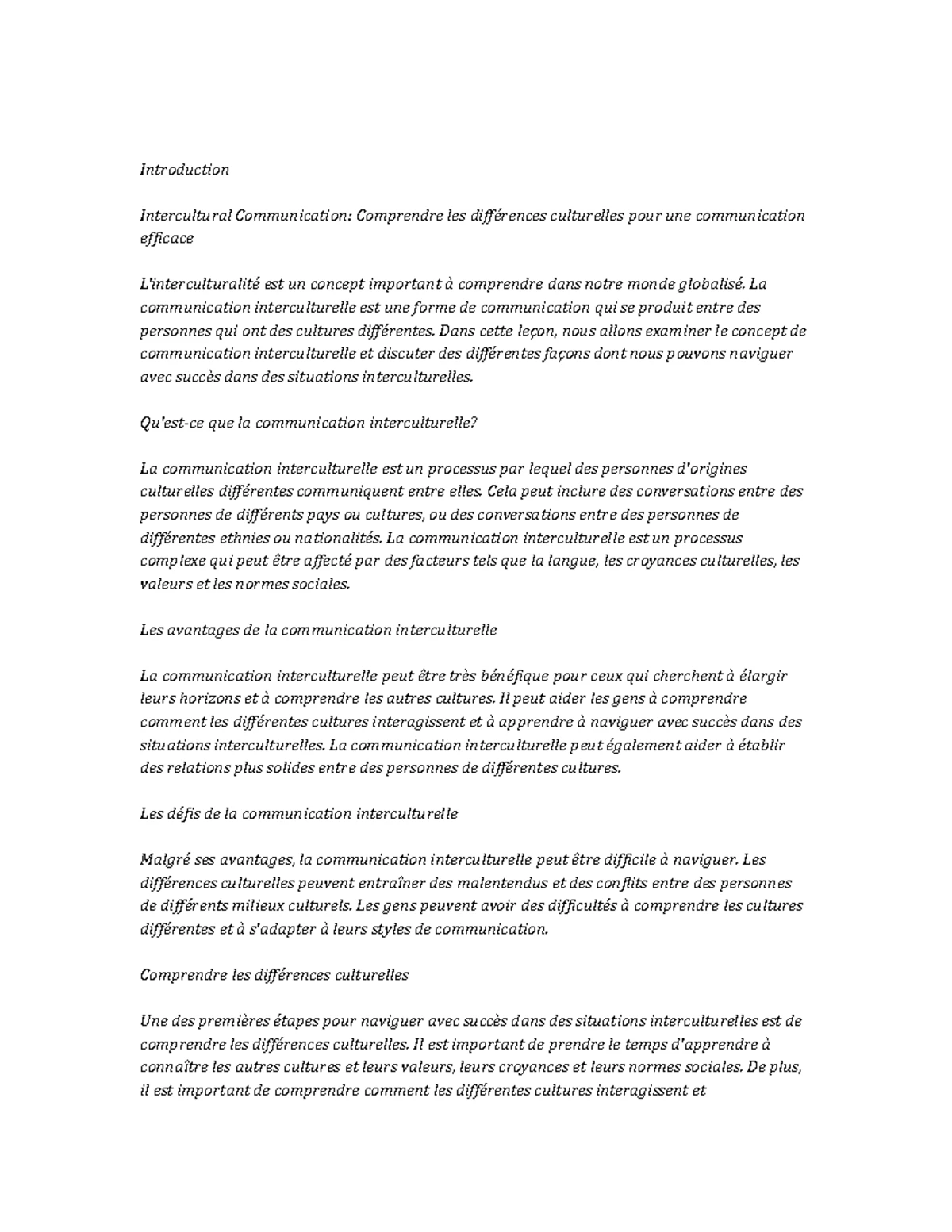 Comprehensive Guide to Intercultural Communication Imperatives - Studocu