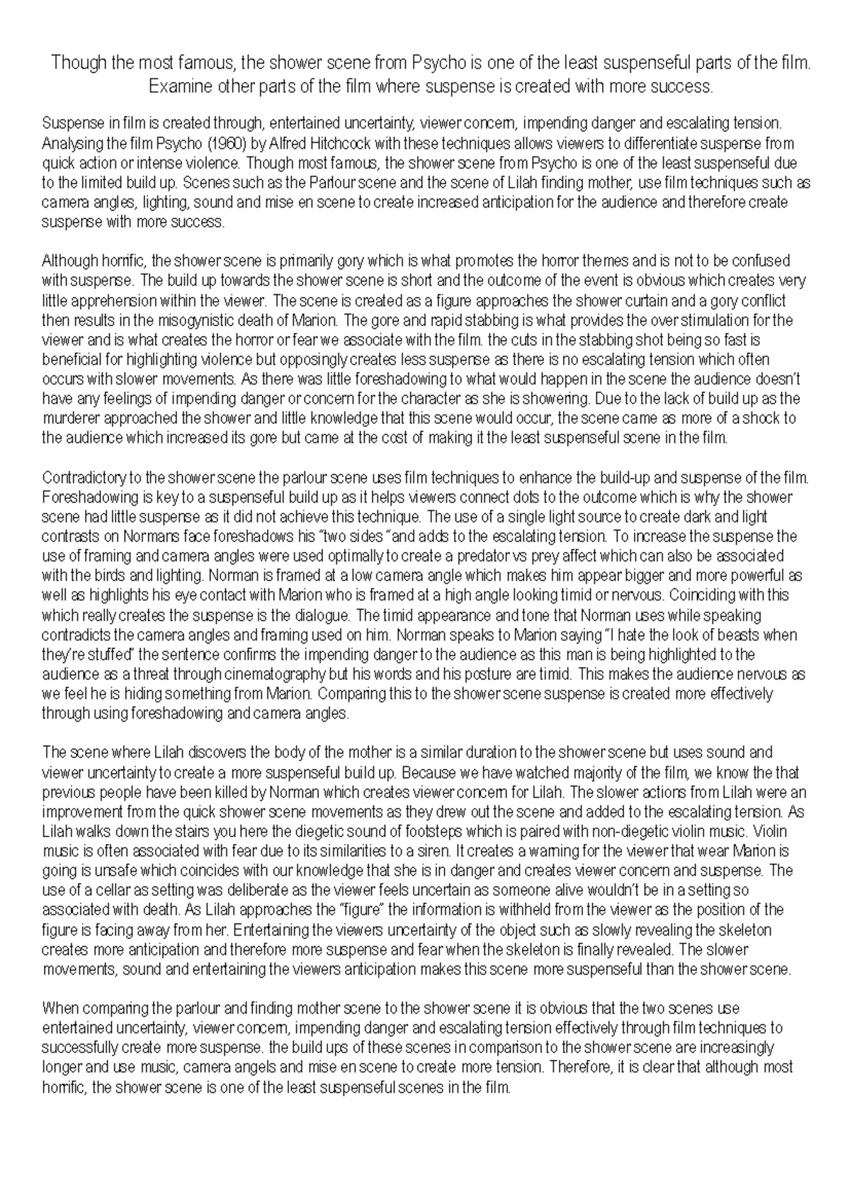 Psycho (1960) Film Analysis: Exploring Suspense Beyond the Shower Scene ...