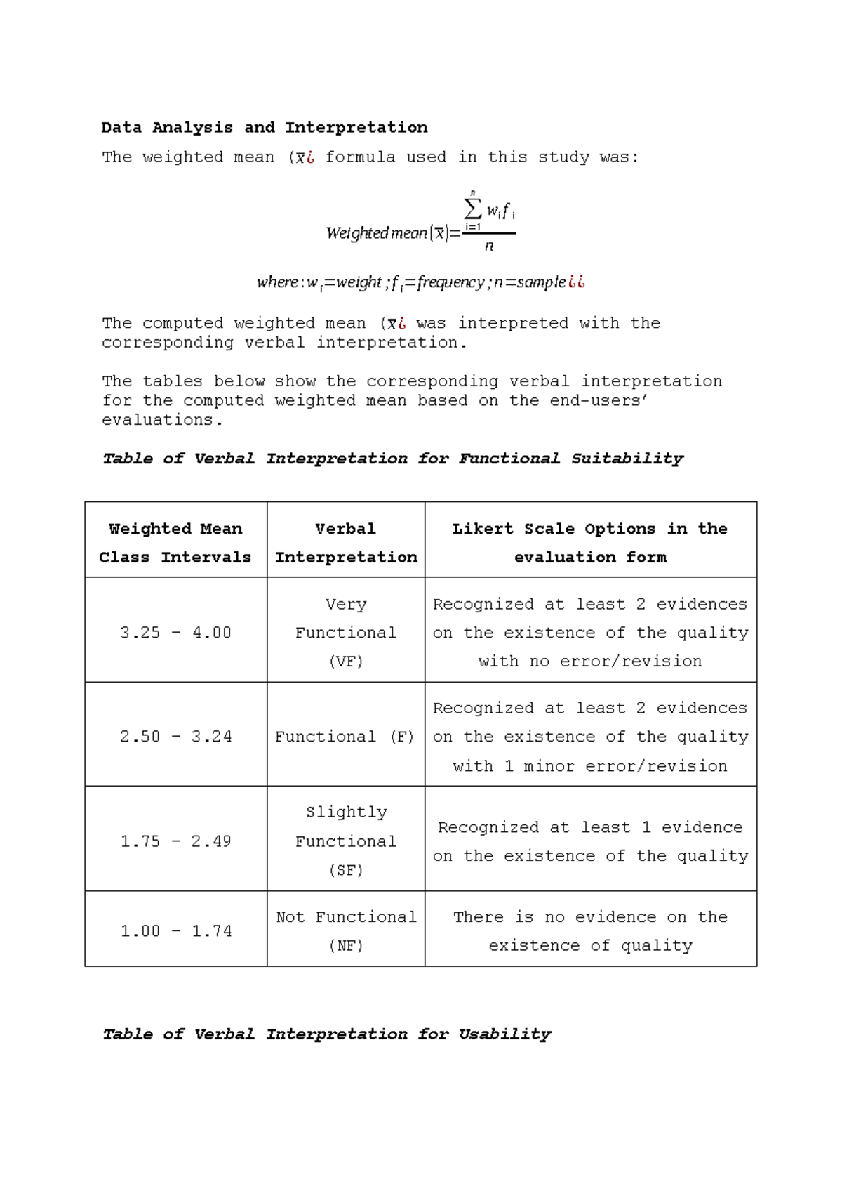 Data Analysis and Interpretation: Weighted Mean Evaluation (Course Code) - Studocu