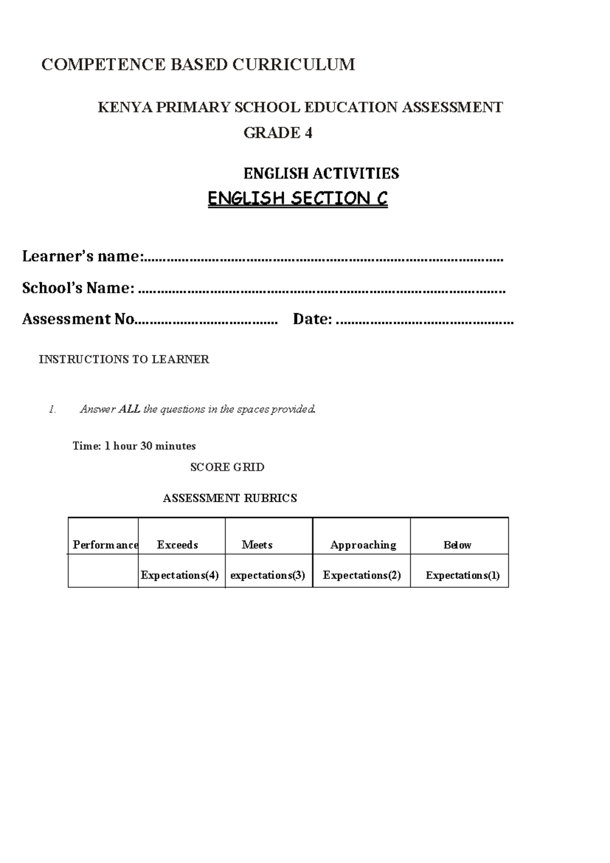 G4 Composition Term 3 Opener - COMPETENCE BASED CURRICULUM KENYA ...