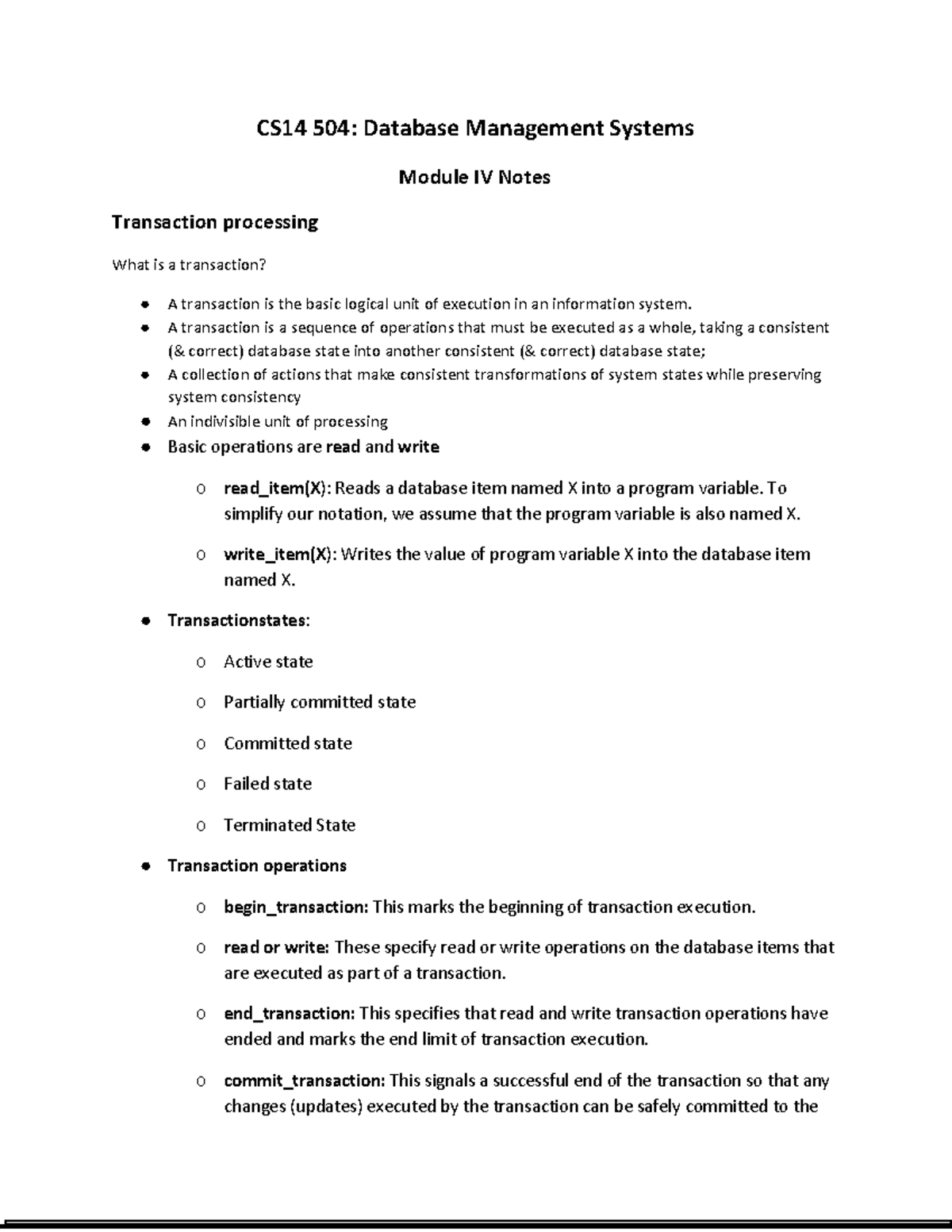 Principles of database design Module 4 - KTU - Studocu