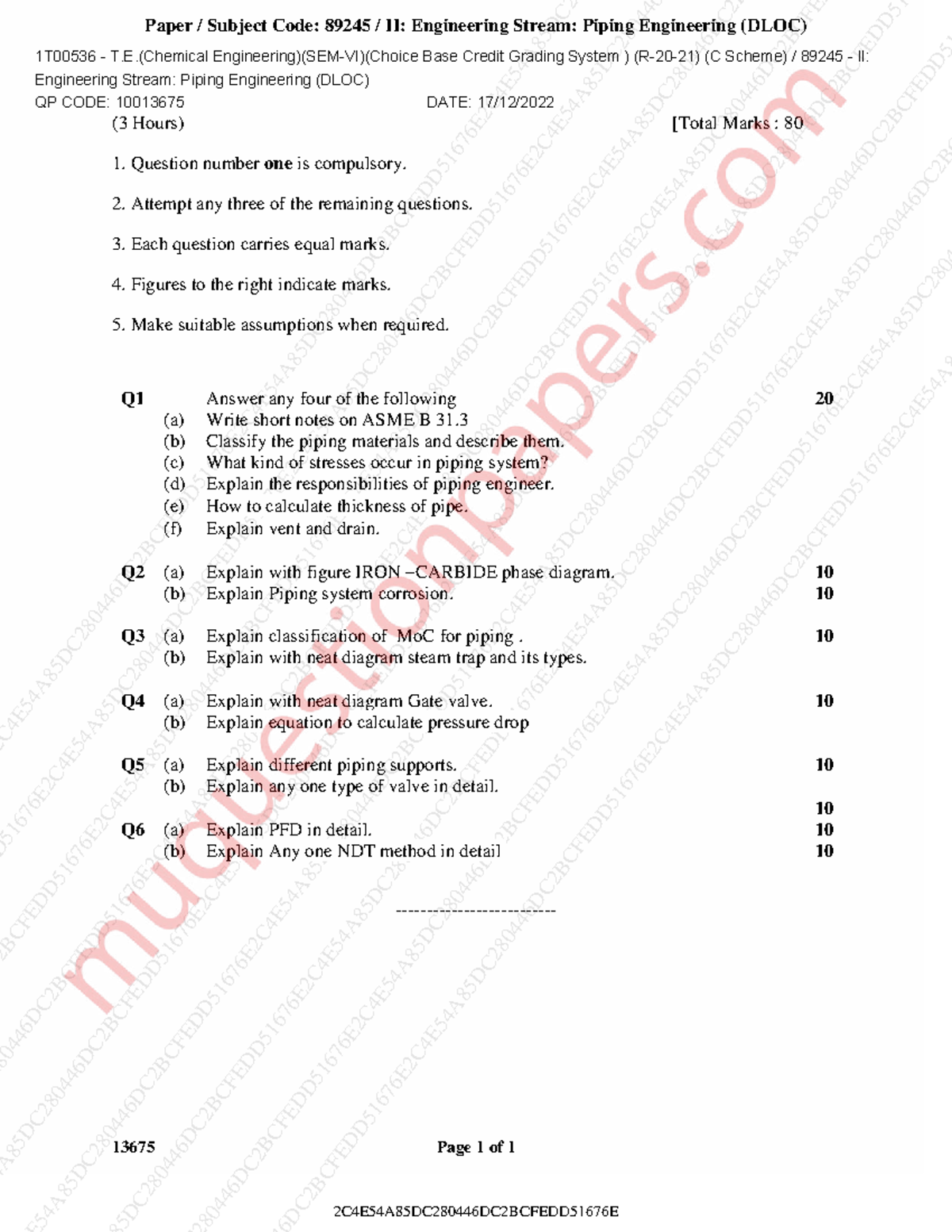 Piping Engineering Exam Notes (89245 II) - Dec 2022 - Studocu