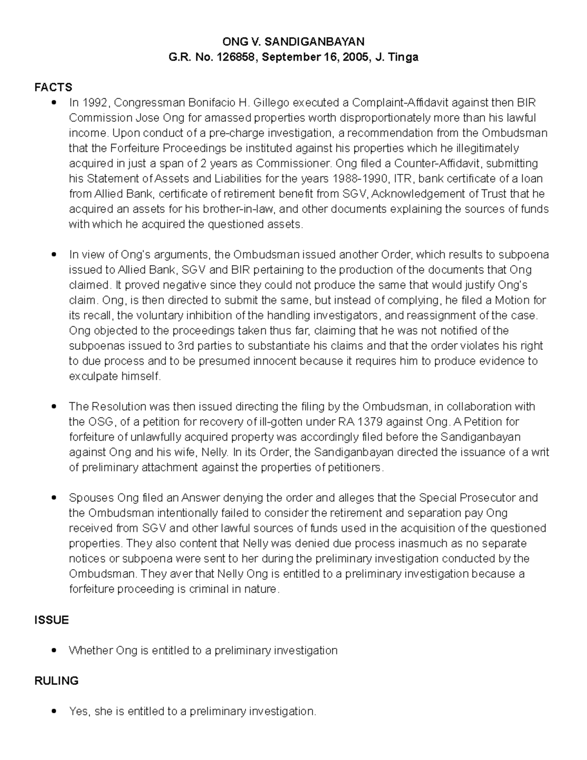 Ong v. Sandiganbayan - crim - ONG V. SANDIGANBAYAN G. No. 126858 ...
